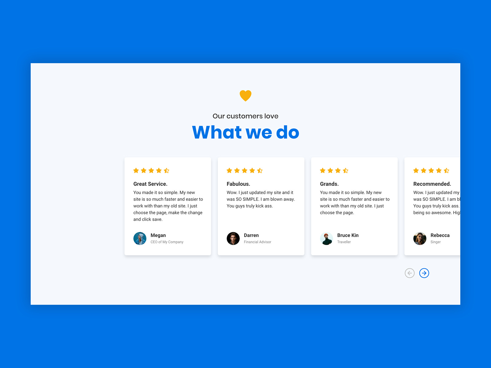 Cards for Testimonials by Sadam Hussain on Dribbble