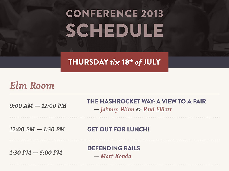 Example Room Schedule by Joshua Butner on Dribbble