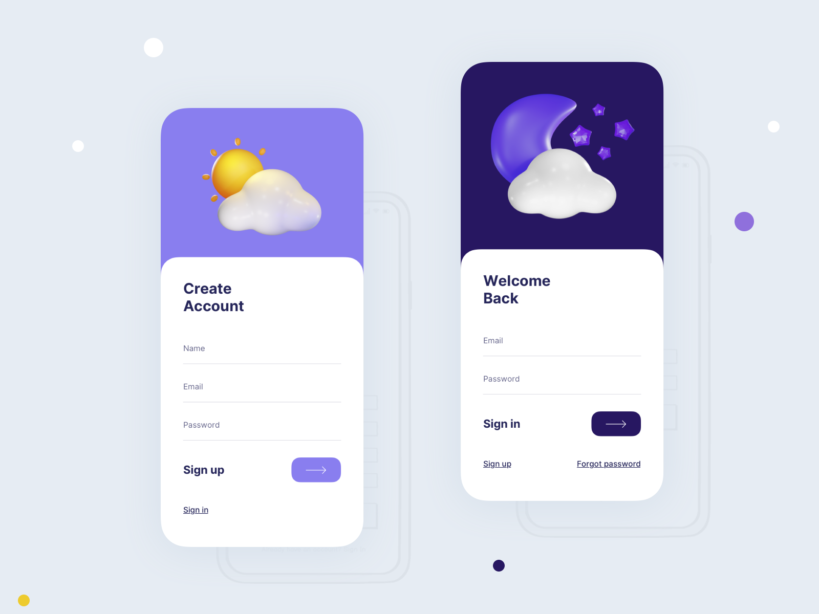 Sign in & Sign up Screen- Weather App by Mayank Patel on Dribbble