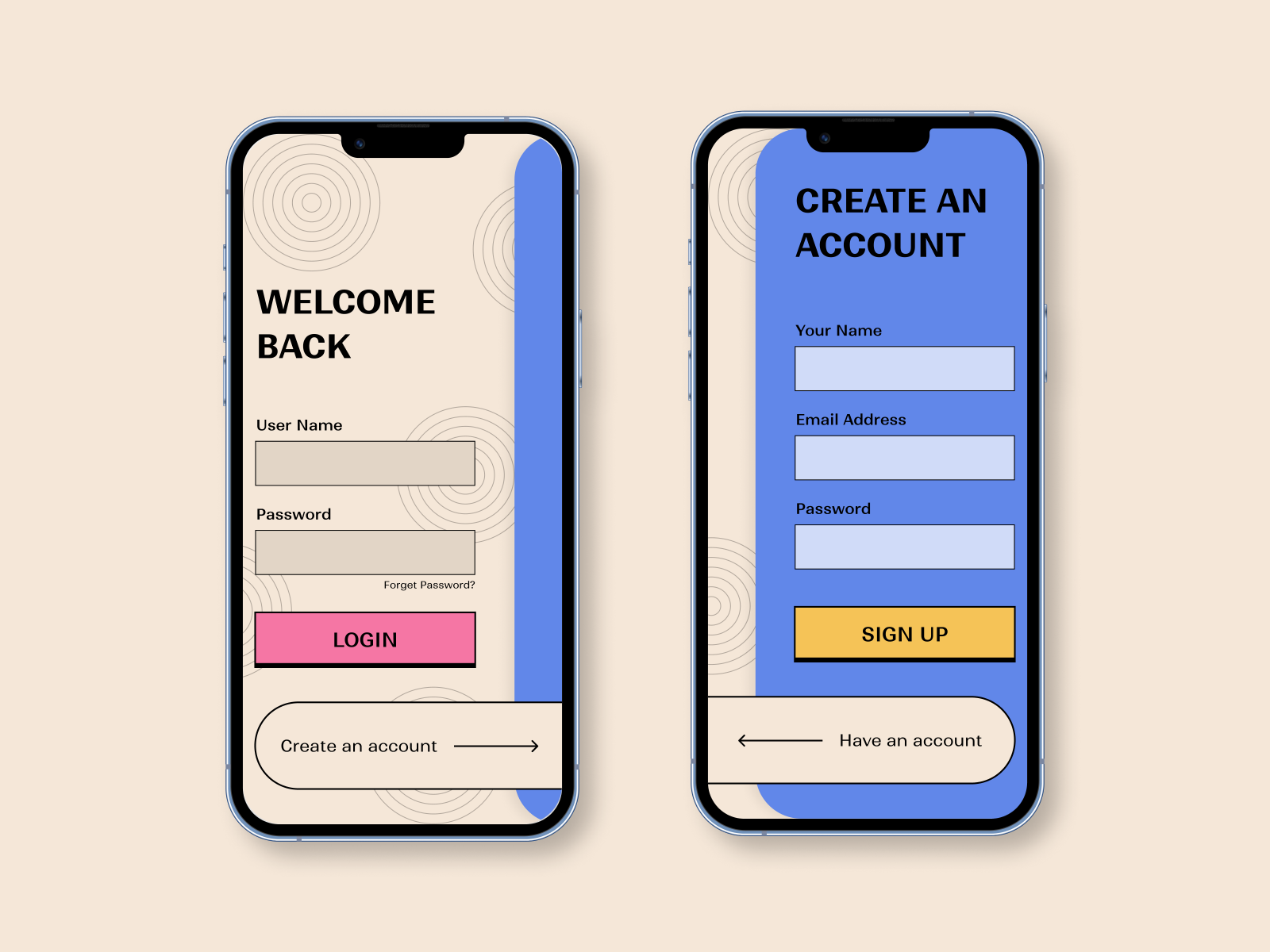 Sign In & Sign Up Screens by Mohaddeseh Dongi on Dribbble