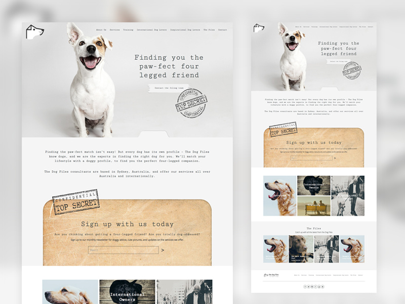 The Dog Files Website by Kris Bradbury on Dribbble
