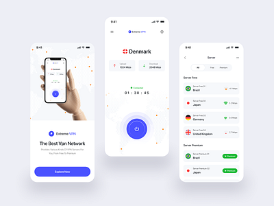 Extreme VPN - Vpn mobile App by Zakaria for 10am Studio on Dribbble