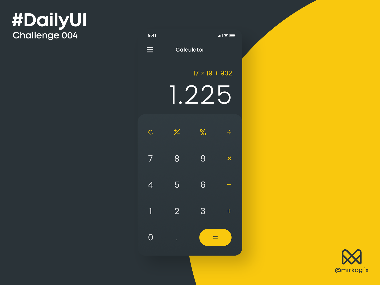 Daily UI 004 - Calculator by Mirko on Dribbble