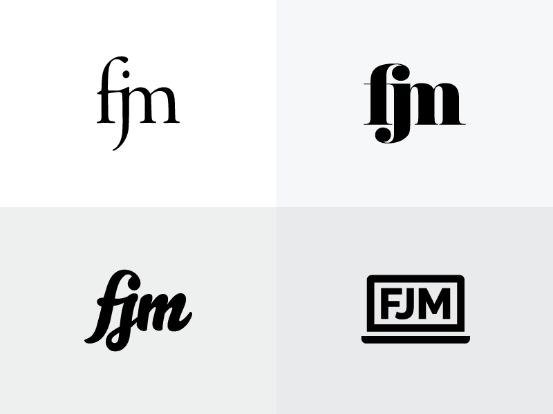fjm logo exploration by justin saegusa on Dribbble