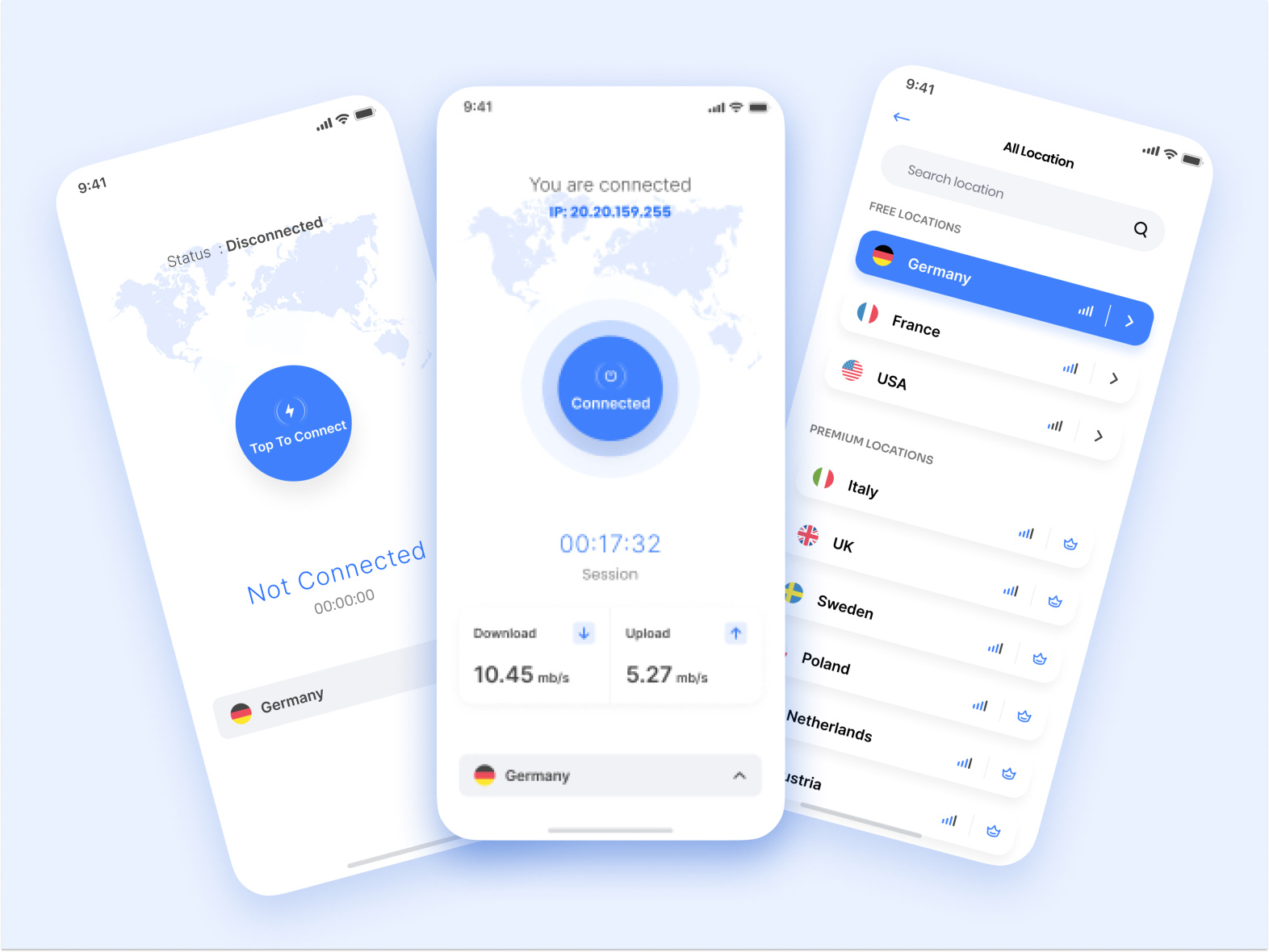 VPN App UI Design by Shamim Hossain on Dribbble