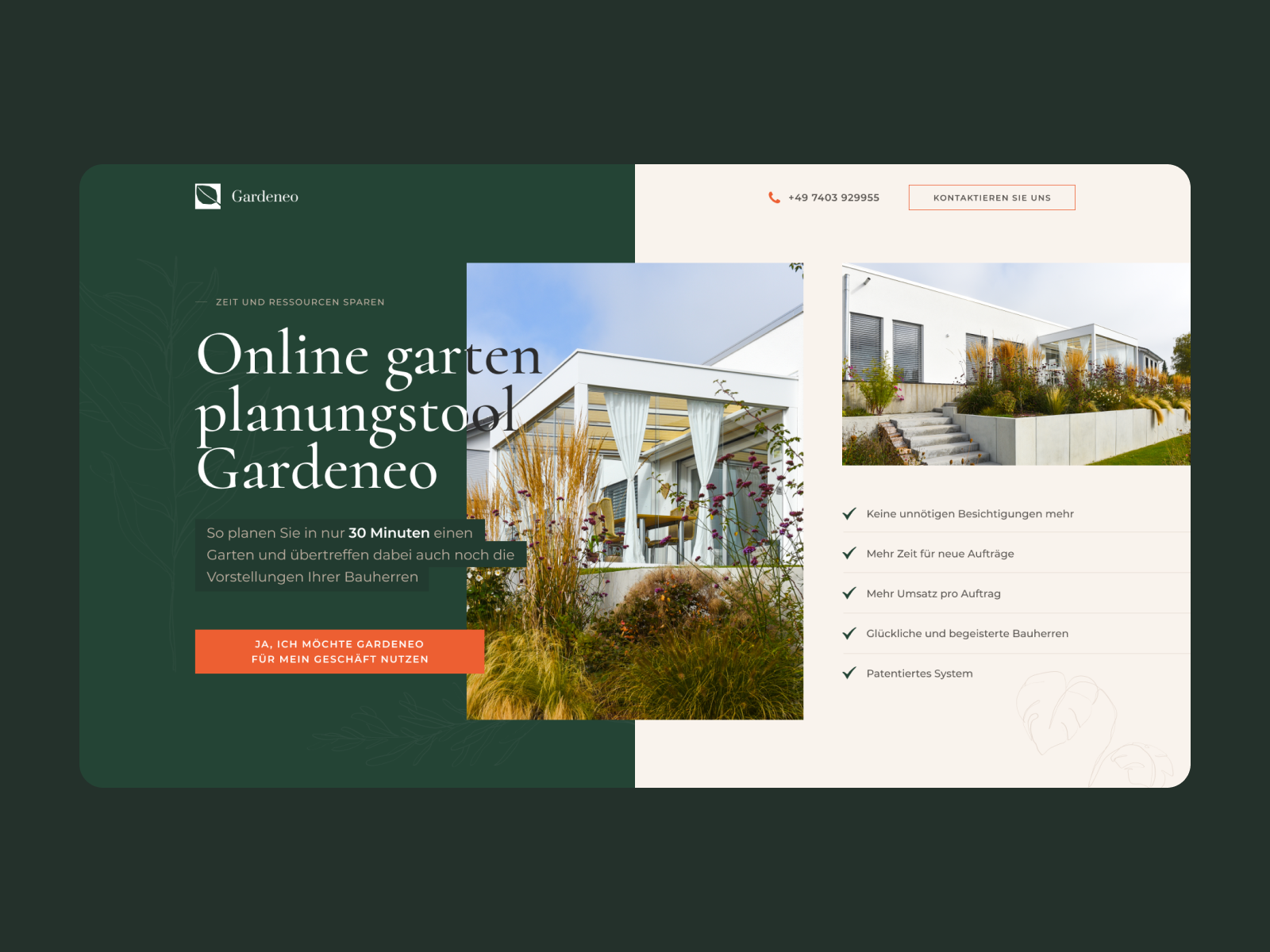 Gardeneo - landscape design landing page by Alexandr on Dribbble