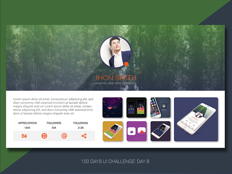 Profile Page by JEMMY on Dribbble