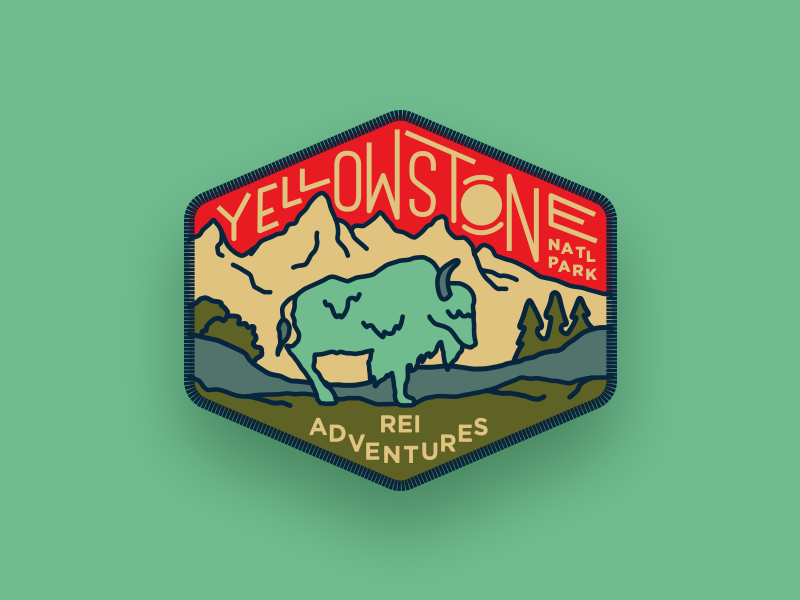REI Adventures Patch — Yellowstone National Park by Simson Chantha on ...