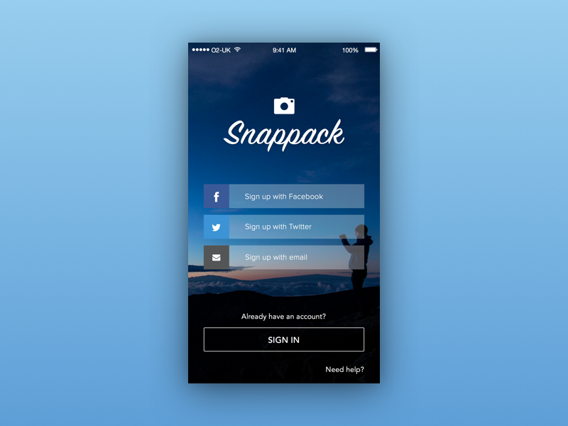 Daily UI 001 - Mobile sign in by James Jacobs on Dribbble
