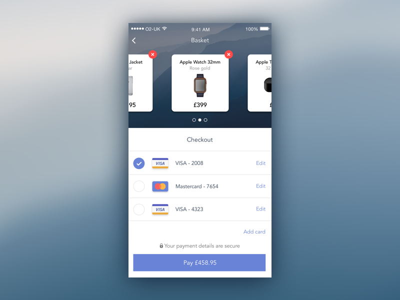 Daily UI 002 - Credit card checkout by James Jacobs on Dribbble