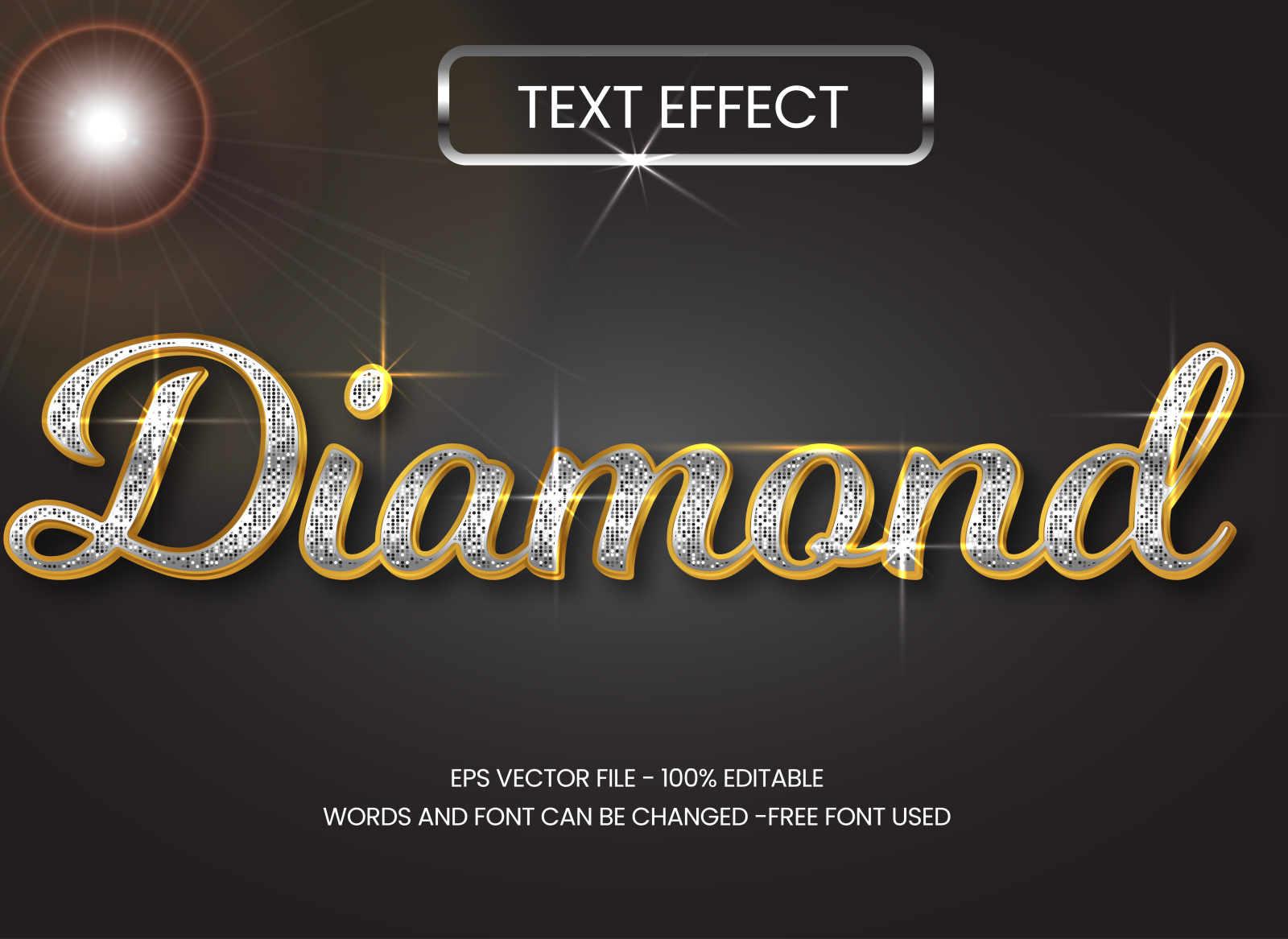 Gold diamond text effect style theme by Mockmenot on Dribbble