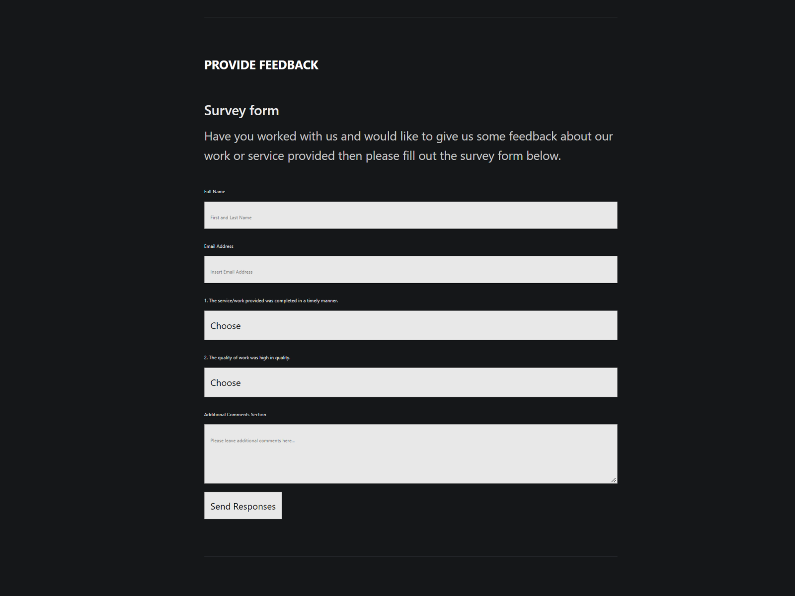Survey form by Yusri Kardo on Dribbble
