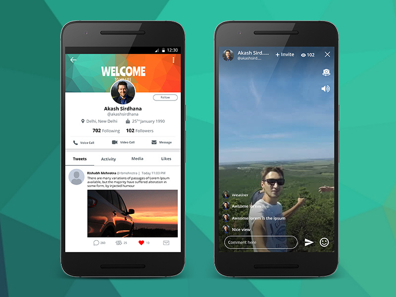 User Profile and Live by Rishabh Mehrotra on Dribbble