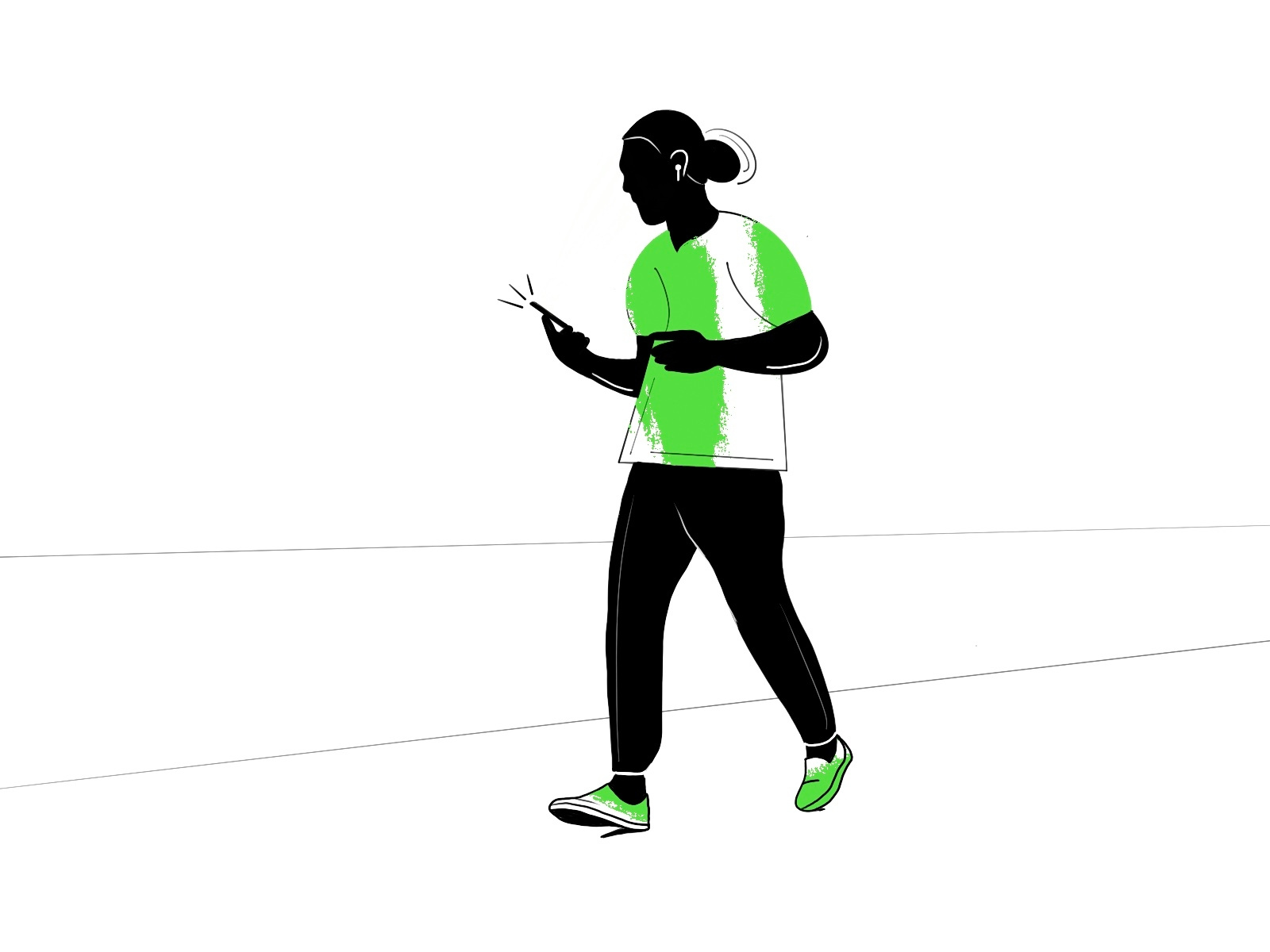 Walking with phone by Hency on Dribbble