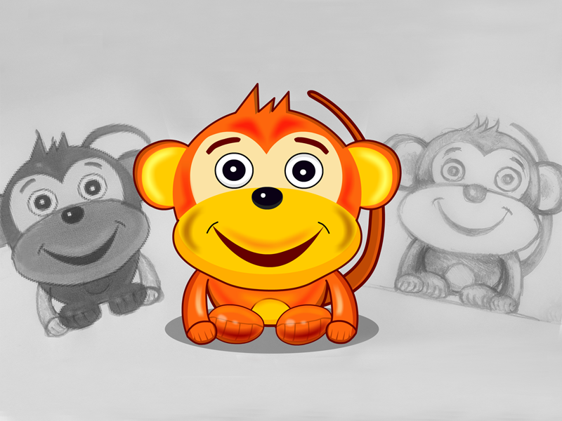 Cartoon Monkey character for Game by Naresh Solanki on Dribbble