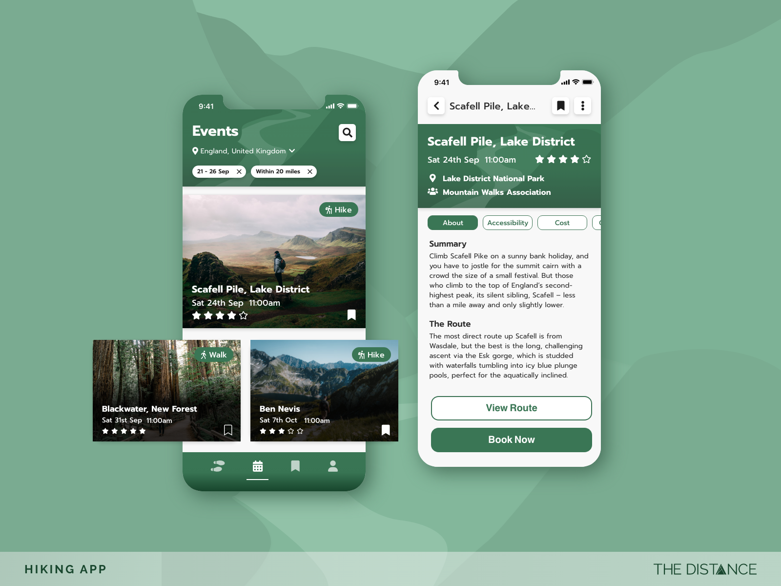 Hiking App by The Distance | App Developers on Dribbble