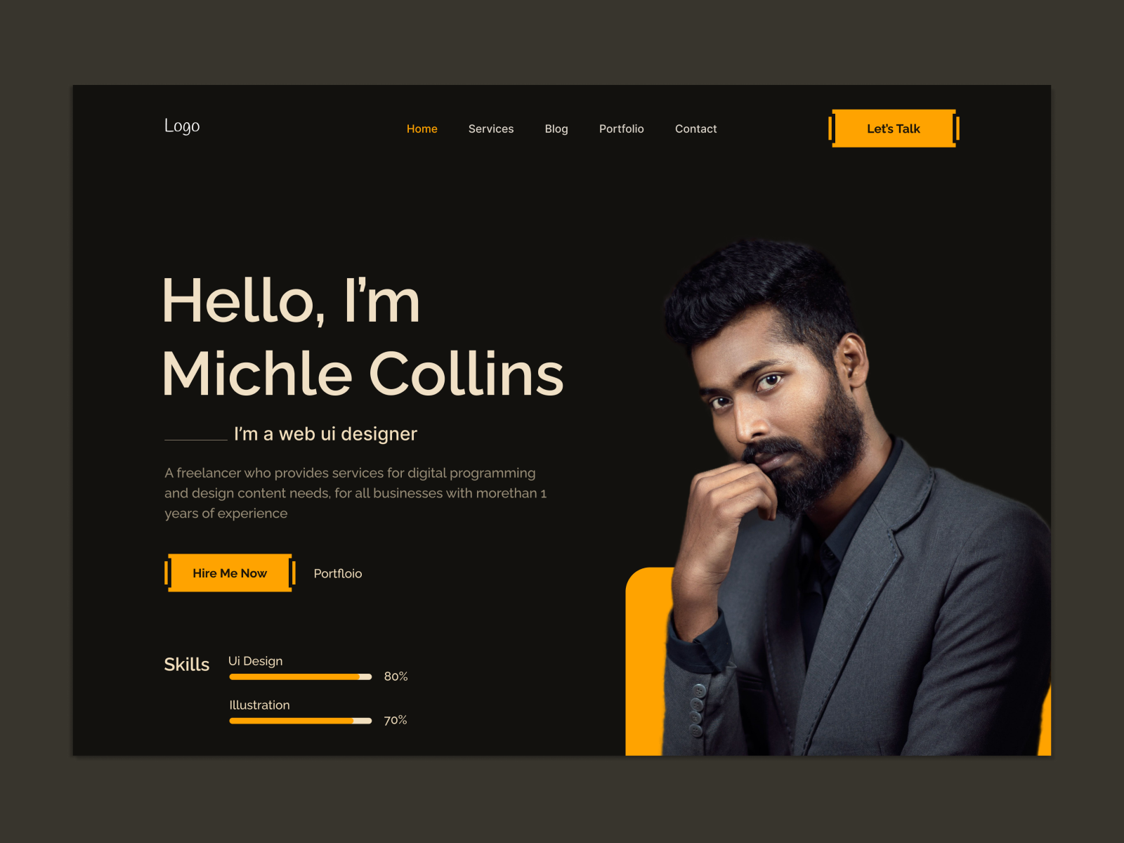 Freelancer Personal Website Design UI by Yousuf Hossain on Dribbble