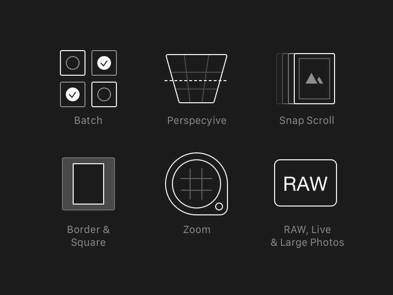 Darkroom 3.0 New Feature Icons by Jasper Hauser on Dribbble
