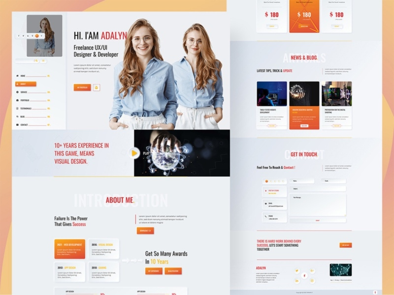 Personal Portfolio Website UI Design For France Client by Hadi ...