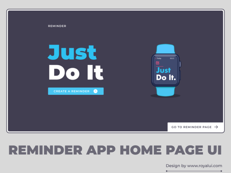 Reminder App Home page UI by RoyalUI on Dribbble