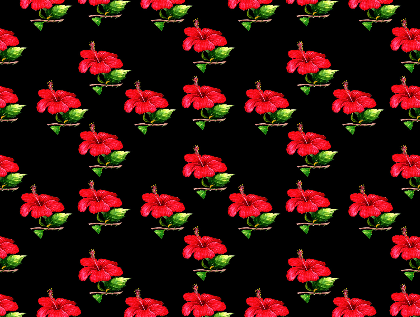 Hibiscus flower and leaves Pattern by Abul Hasan Rakib on Dribbble