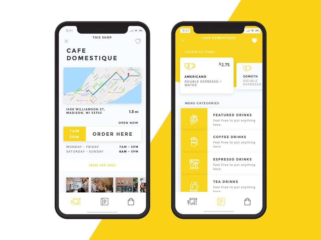 Jump! Coffee App Design by Ryan Hall on Dribbble