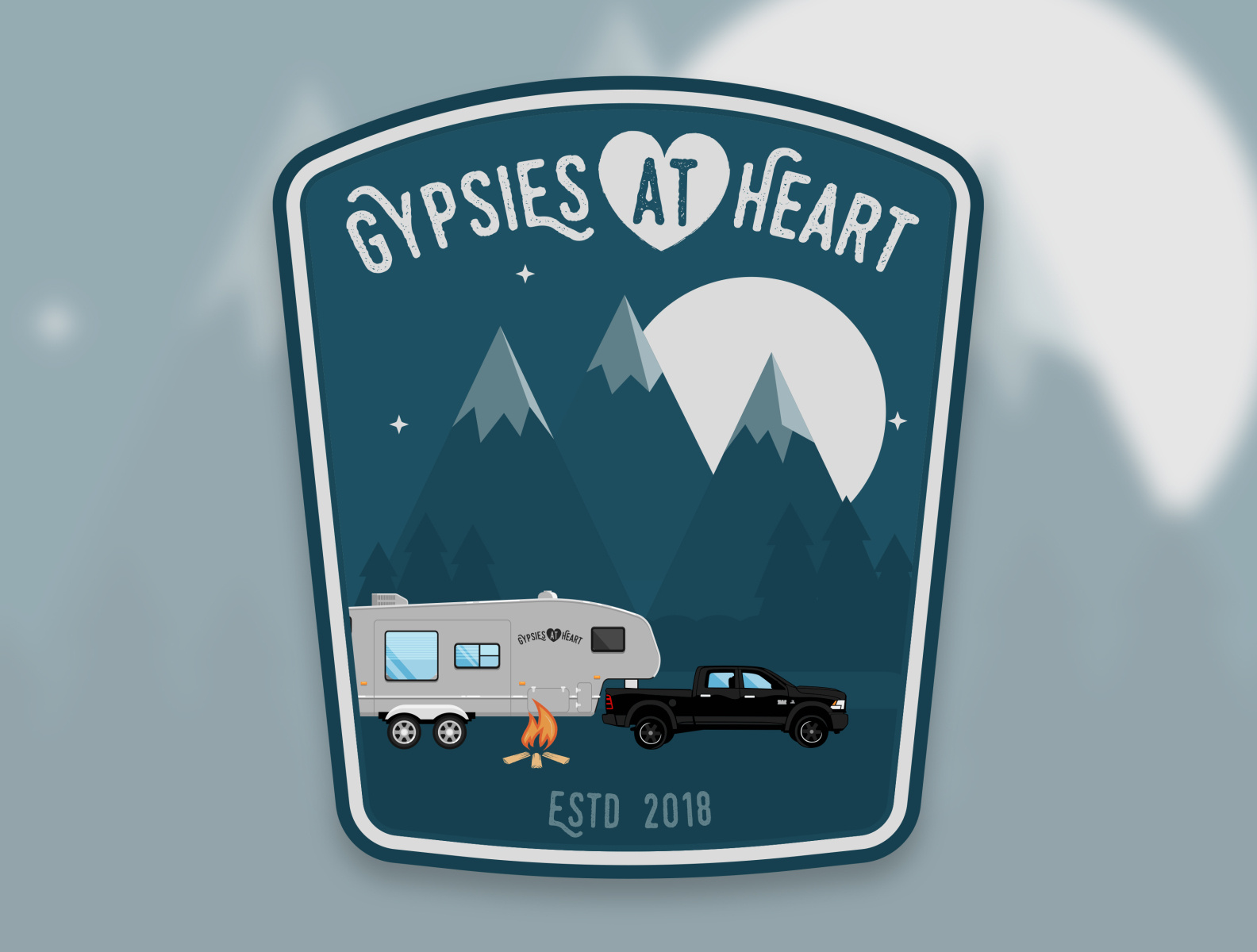 Gypsies at Heart - Mountains - Badge Design 🛻🏕 by Dave Finger on Dribbble