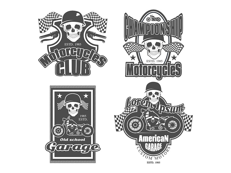 Set of vintage motorcycle labels by Markevich on Dribbble