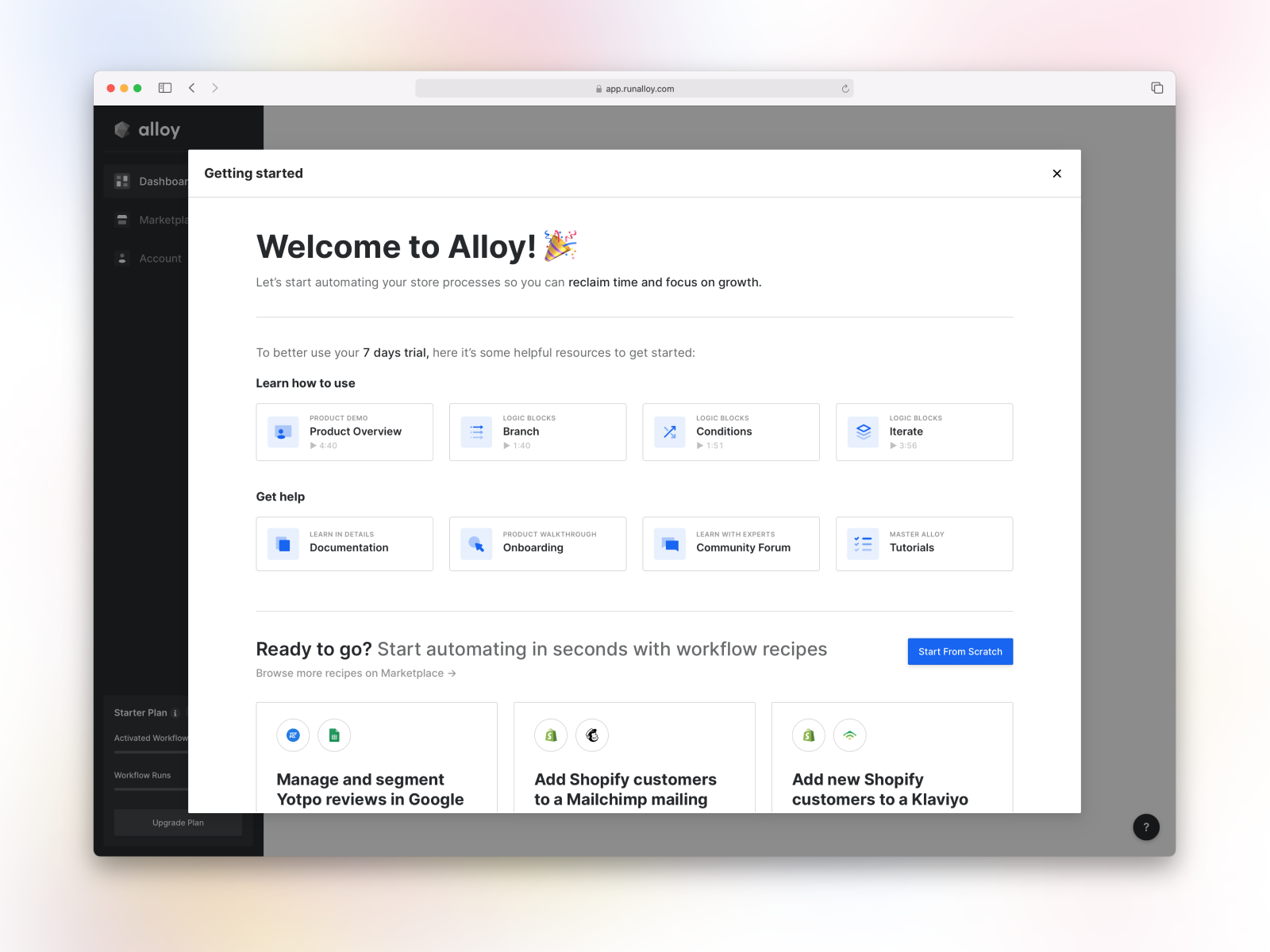 Welcome Modal by Felipe Pires for Alloy Design on Dribbble