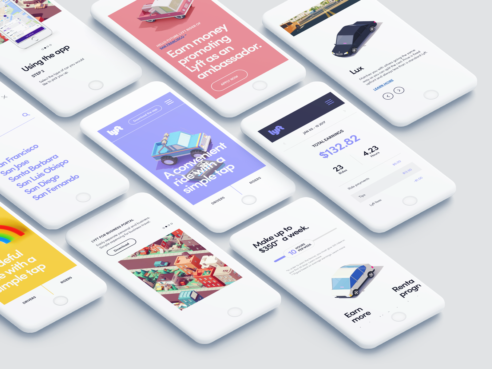 Lyft App by metajive on Dribbble