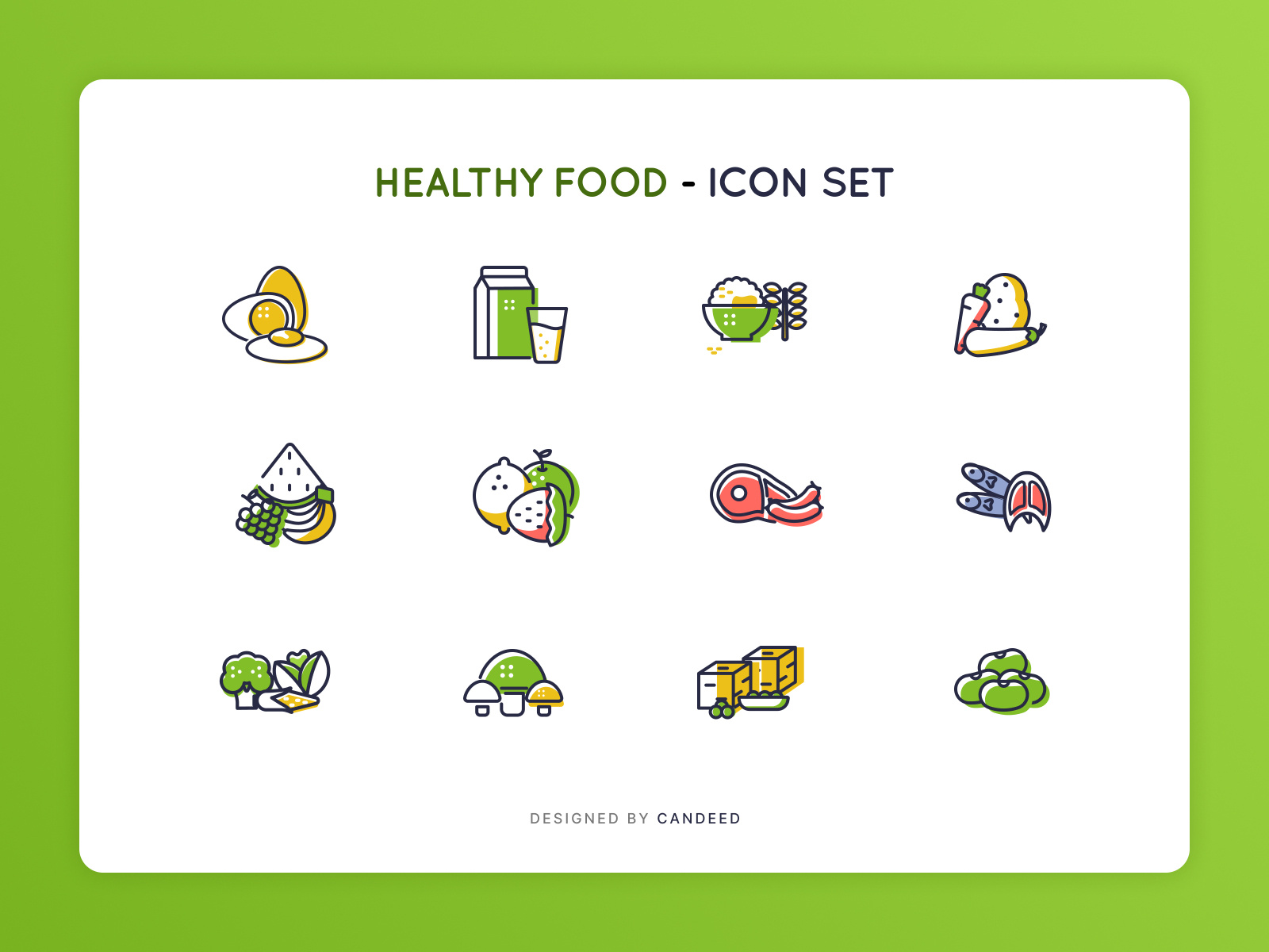 Healthy Food - Icon Set by Husai Candeed for Candeed on Dribbble