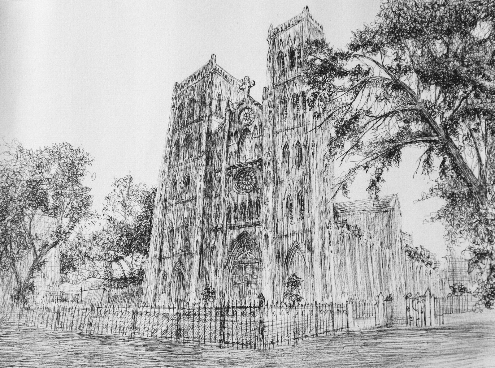 Vẽ ký họa nhà thờ lớn Hà Nội - Sketch Saint Joseph Cathedral by Quan ...