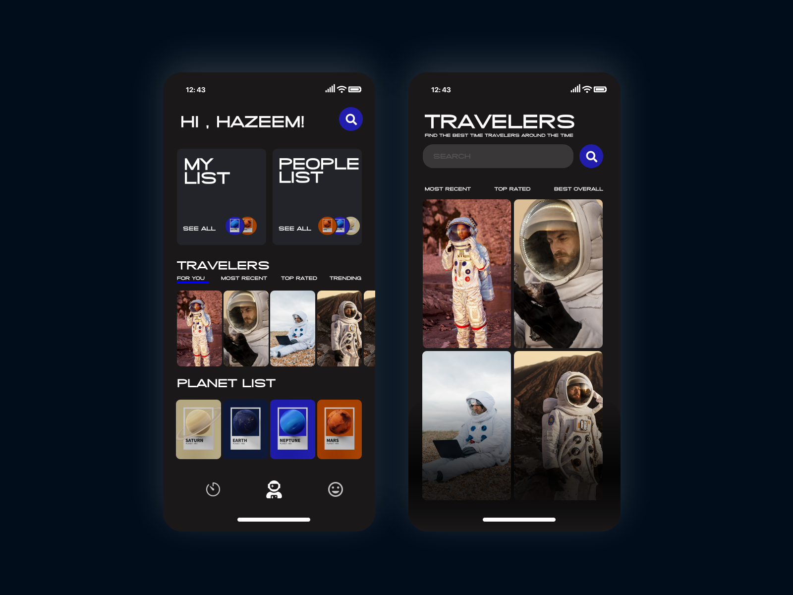 Time Travel UI by Hazeem Mohamood on Dribbble