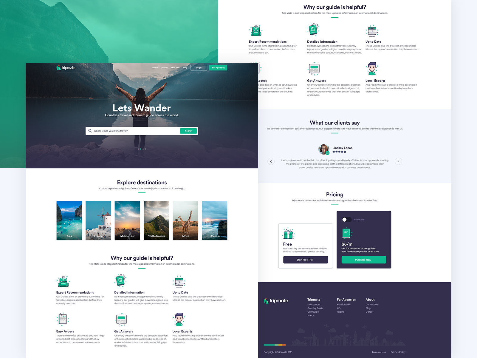 TripMate Landing Page by Teksmobile on Dribbble