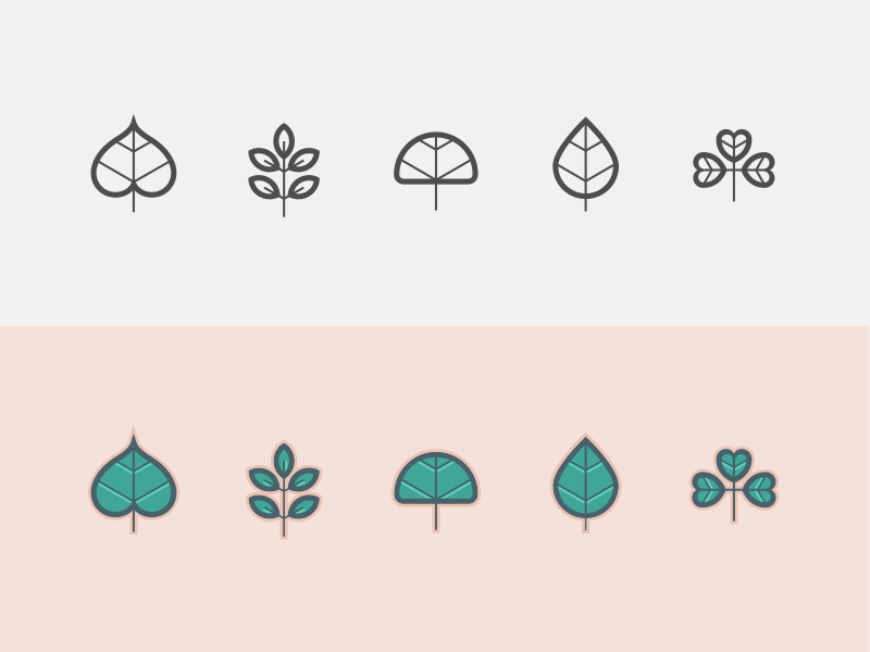 Leaf icons by Danila van den Hoeven on Dribbble