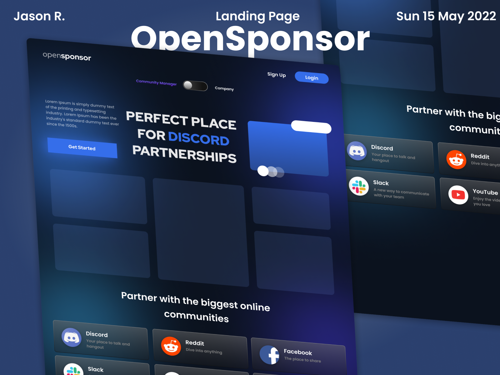OpenSponsor - Landing Page by Jason1224 on Dribbble