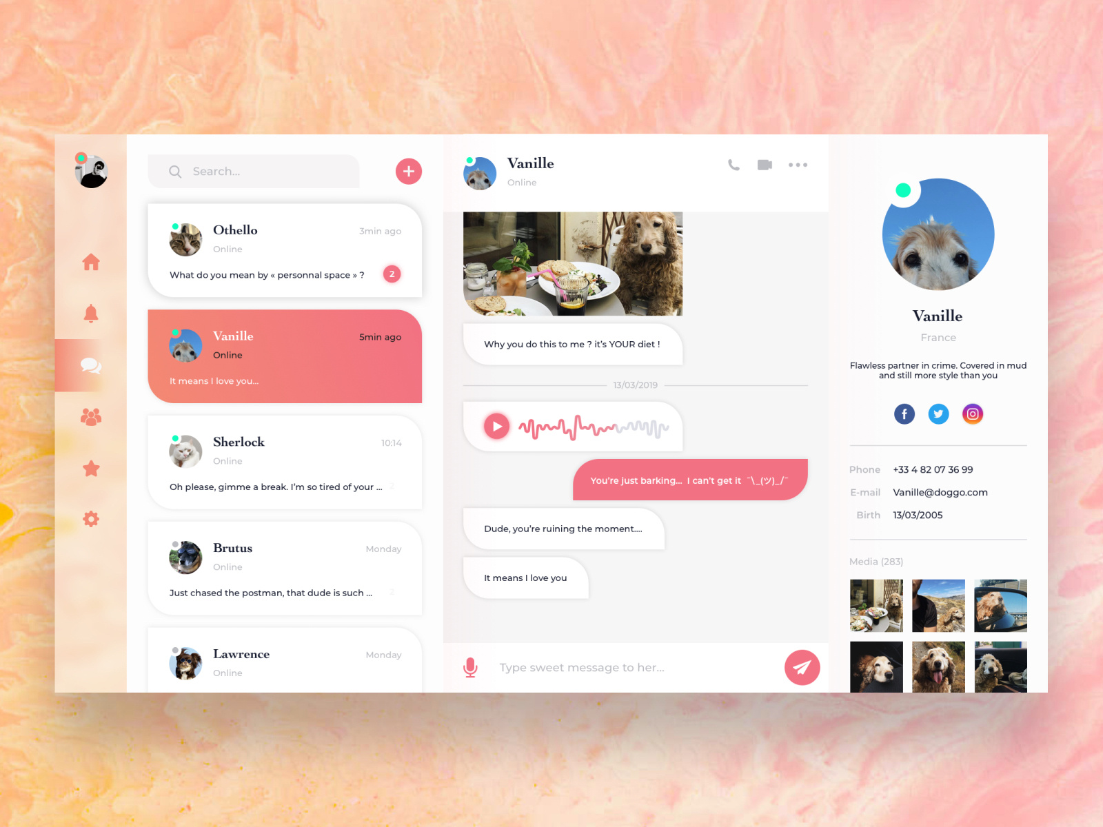 Daily UI #013 - Direct messaging by Pedro Does Design on Dribbble