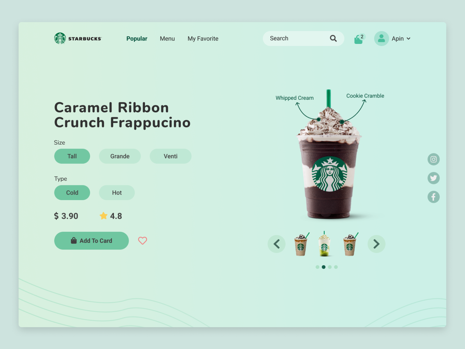 Starbucks Web Design by Apin on Dribbble