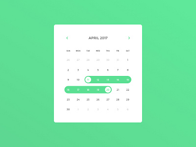 Daily UI #080 - Date Picker by Nancy Nguyen on Dribbble
