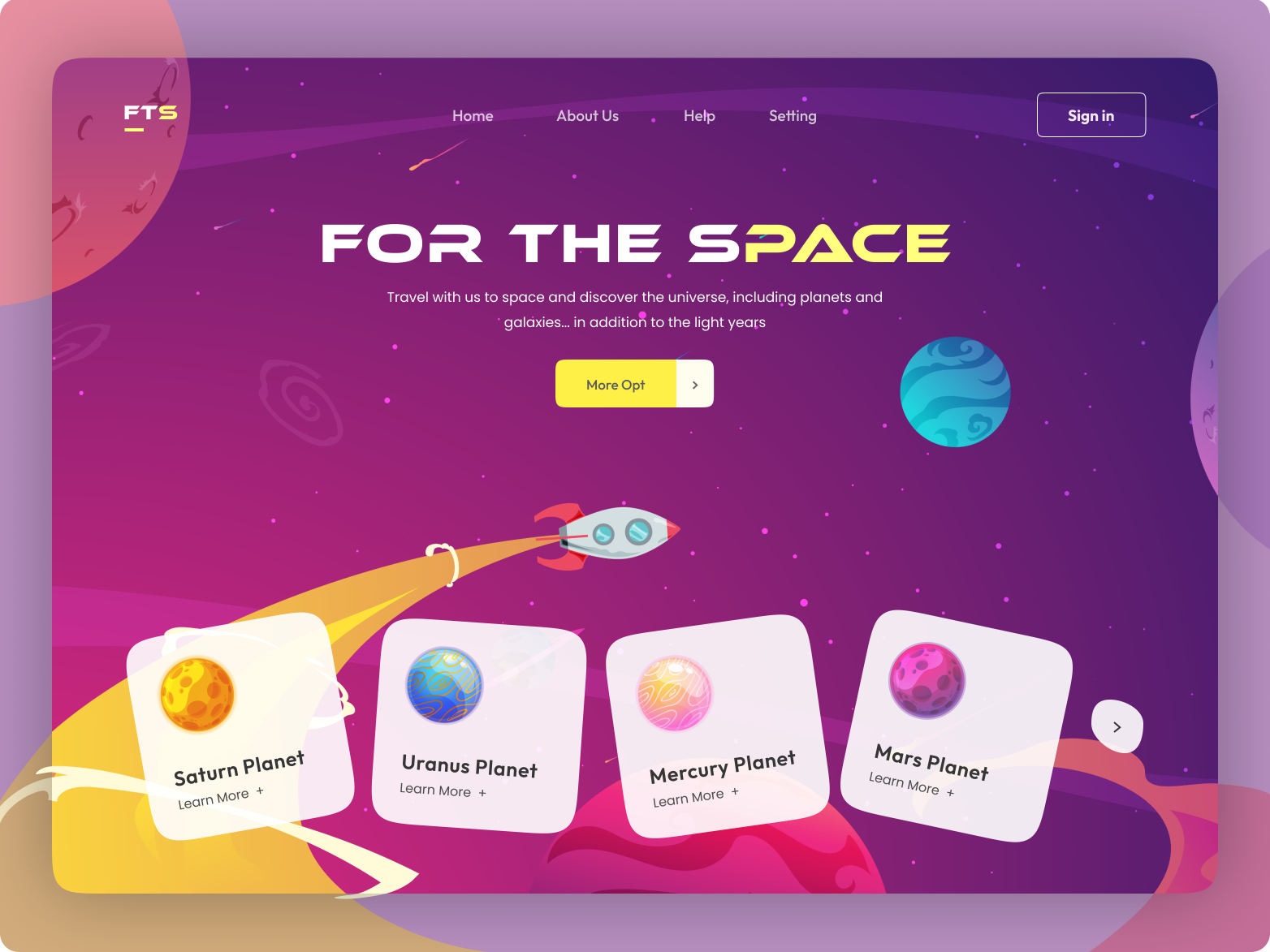 Space Landing Page Design by Youssef Ramchi on Dribbble