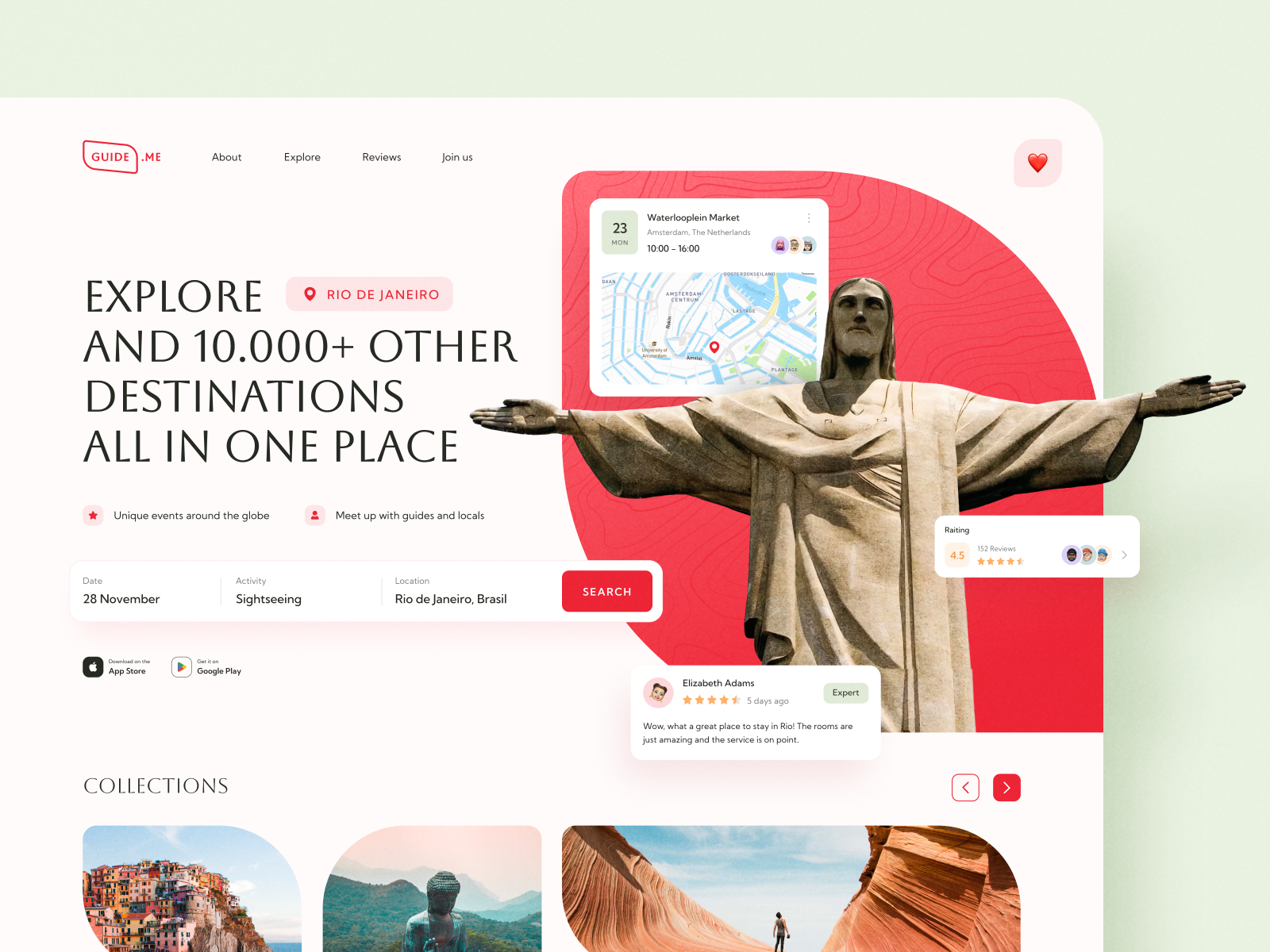 Travel Website | Guide.Me by Maryna Treshchun for Fireart Studio on ...