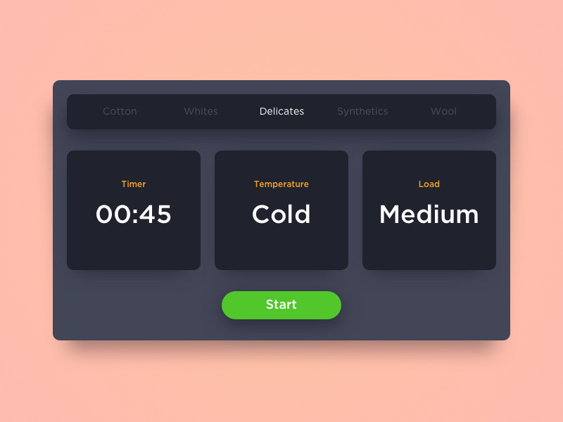 Day 97 - Washing Machine Ui by Kenneth Patterson on Dribbble