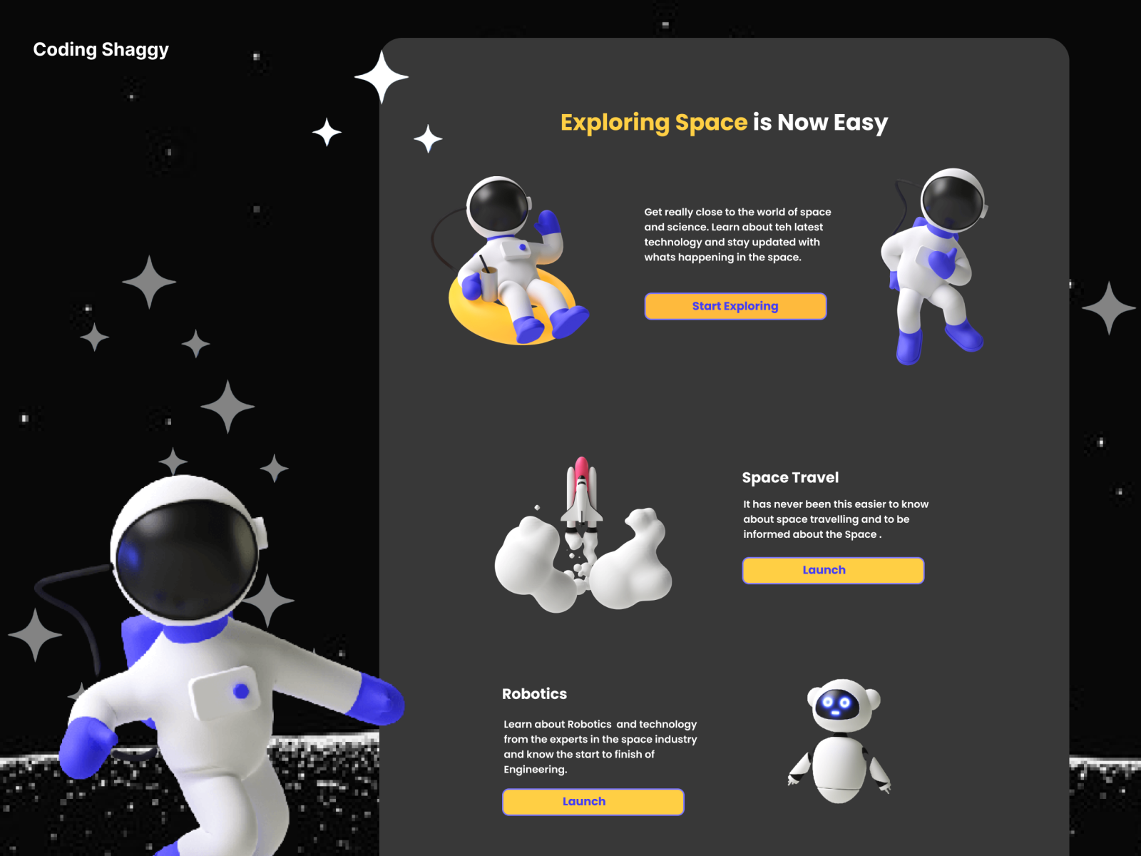 Space Exploration Website by CodingShaggy on Dribbble