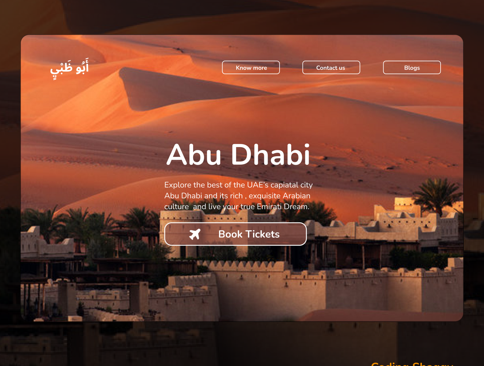 Abu Dhabi Landing Page by CodingShaggy on Dribbble