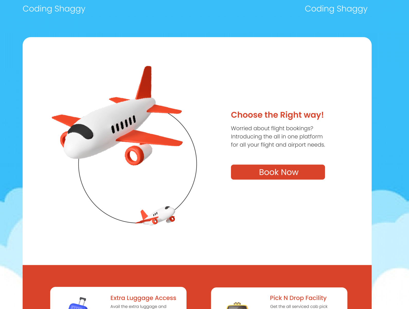 Flight Booking Landing Page UI by CodingShaggy on Dribbble