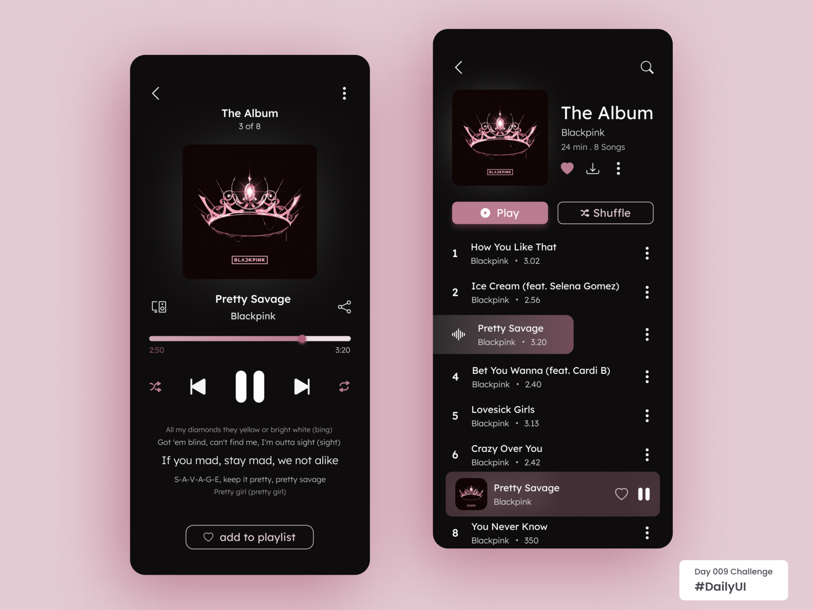 Music Pages For Daily UI Challenge Day 009 by Toby Suwindra on Dribbble