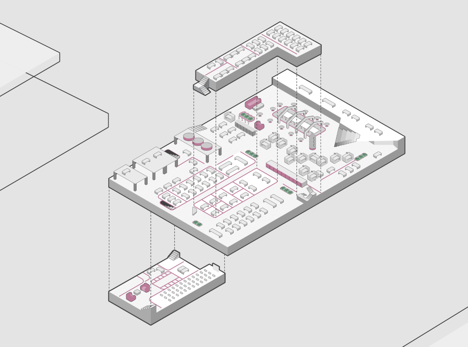 Co-working space plan illustration by Wish Work on Dribbble