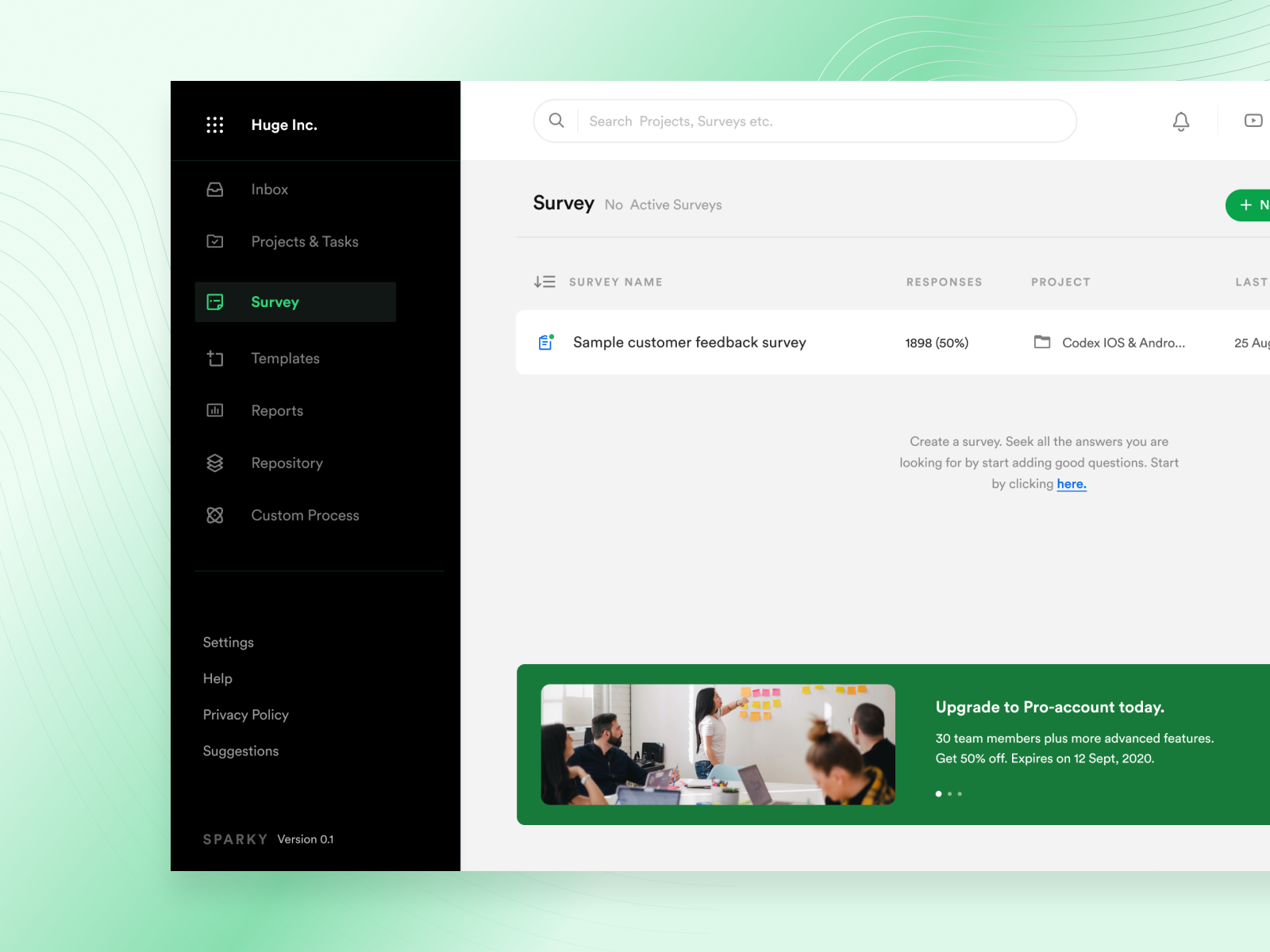 Huge Survey® web app dashboard by Prashanth Yadav on Dribbble