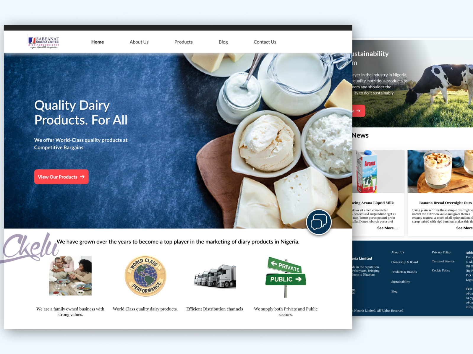 Dairy Company Website redesign by Chike Ezeiru on Dribbble