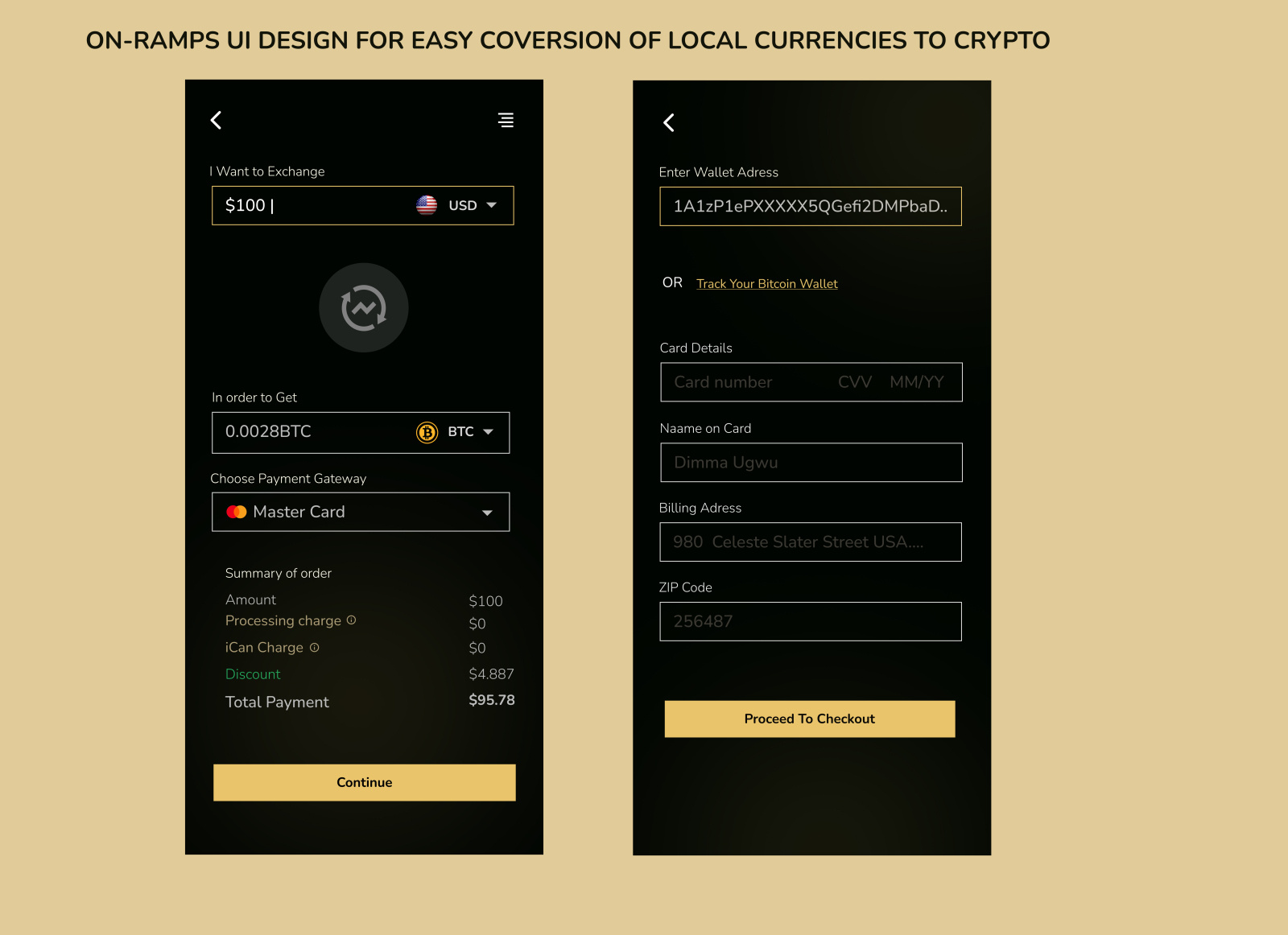 ON-RAMP UI DESIGN FOR CRYPTO by Necherem on Dribbble